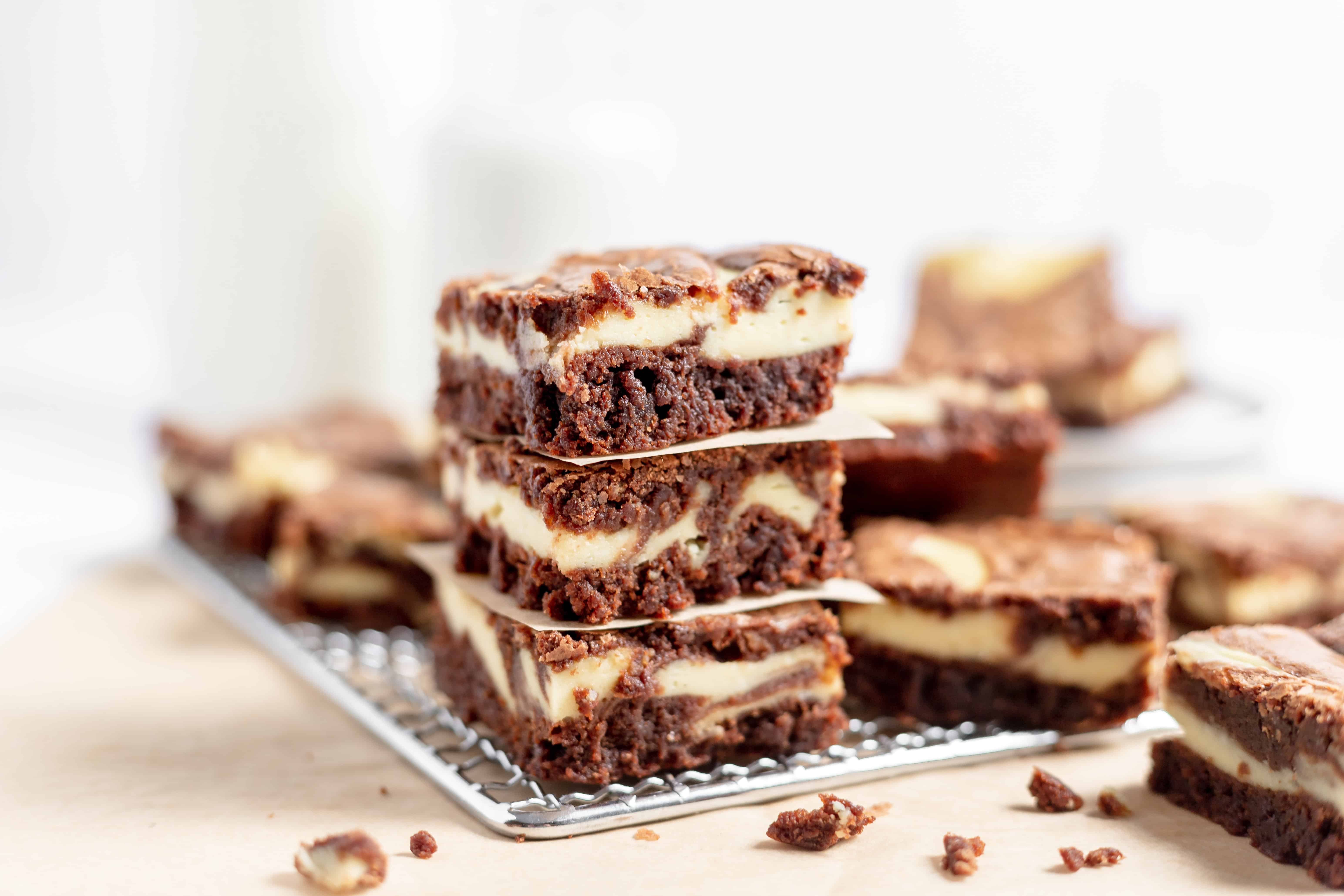 Layered Swirled Cheesecake Brownies | Little House Big Alaska