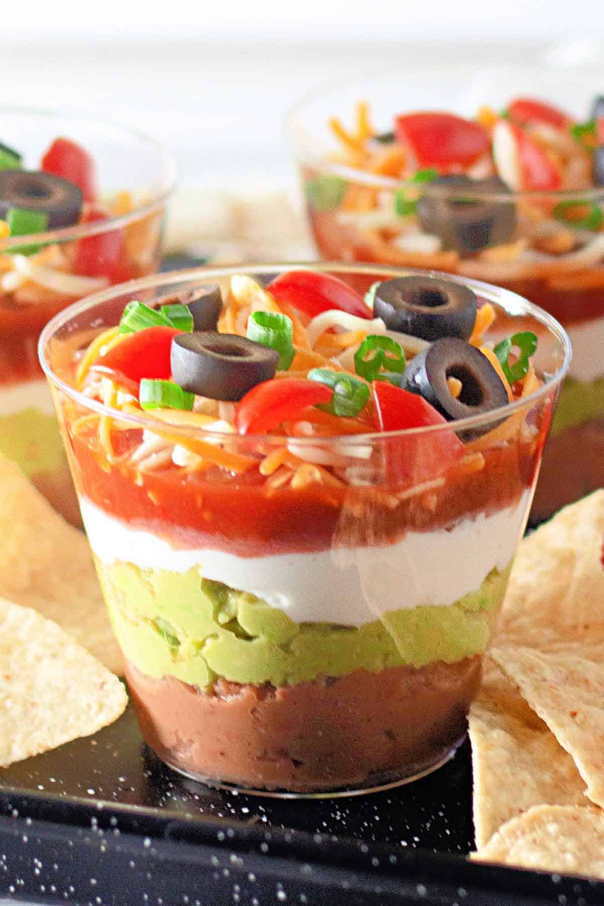 7 Layer Dip Cups | Little House Big Alaska