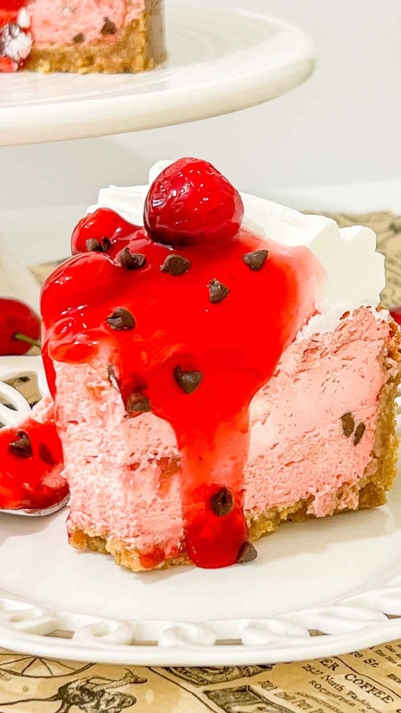 Cherry Chocolate Chip Cheesecake | Little House Big Alaska